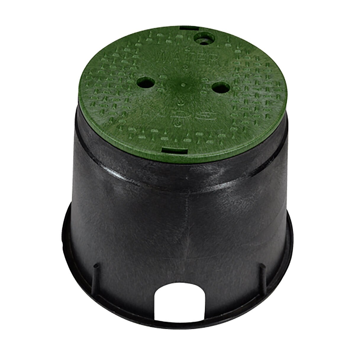 Carson Round Box & Cover Water Black / Green Bolt Down | SiteOne
