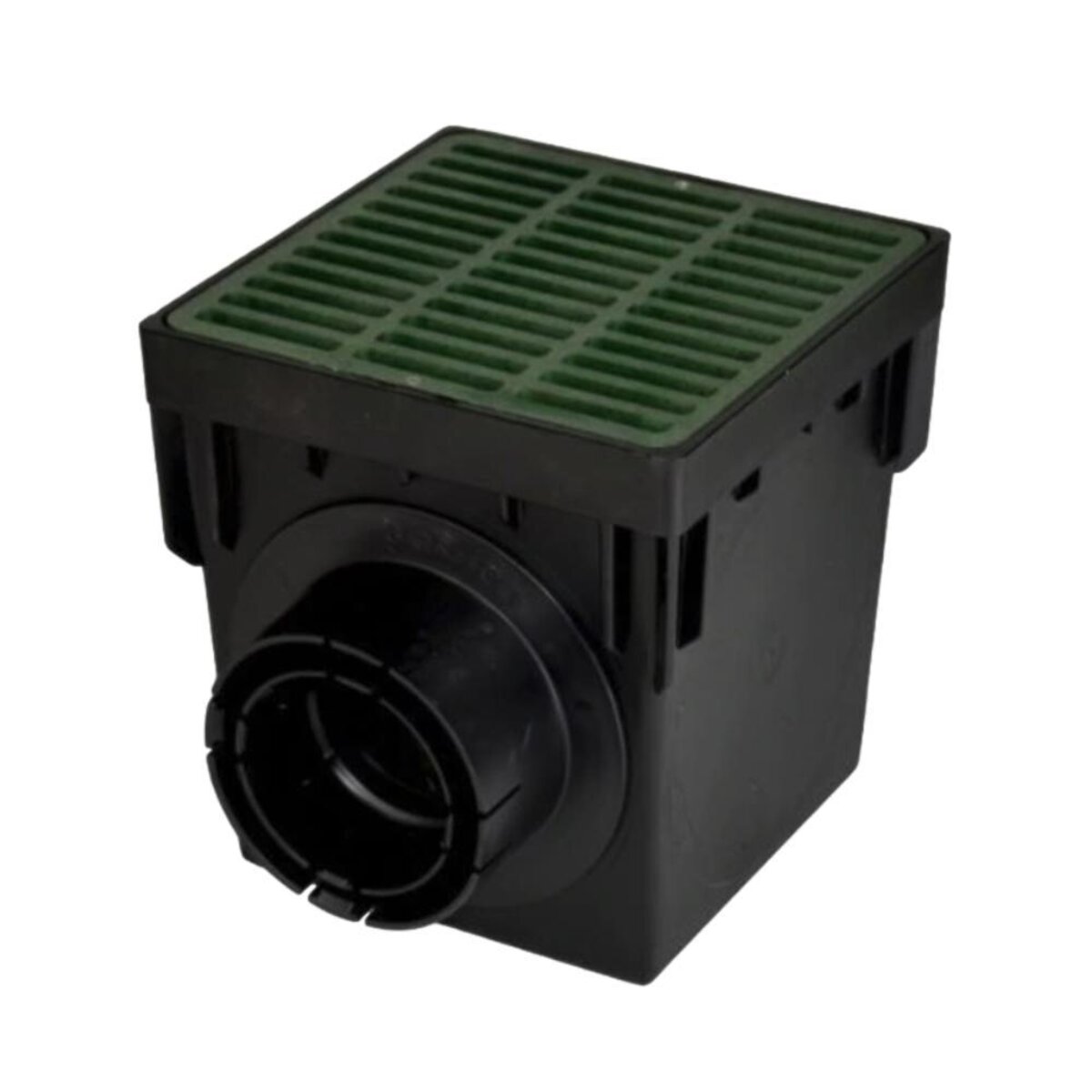 NDS Square Catch Basin Kit Green With Grate, 2 Outlets & Plug 9 in ...