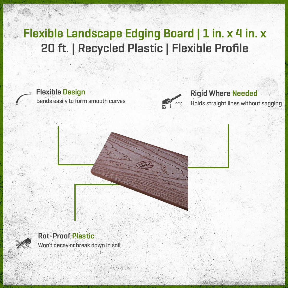Epic Plastics Benda Board Landscape Edging/Turf Nailer Board Redwood 1 ...