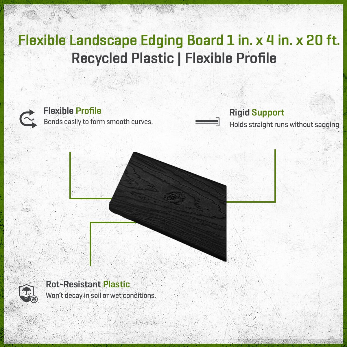 Epic Plastics Benda Board Landscape Edging/Turf Nailer Board Black 1 in ...
