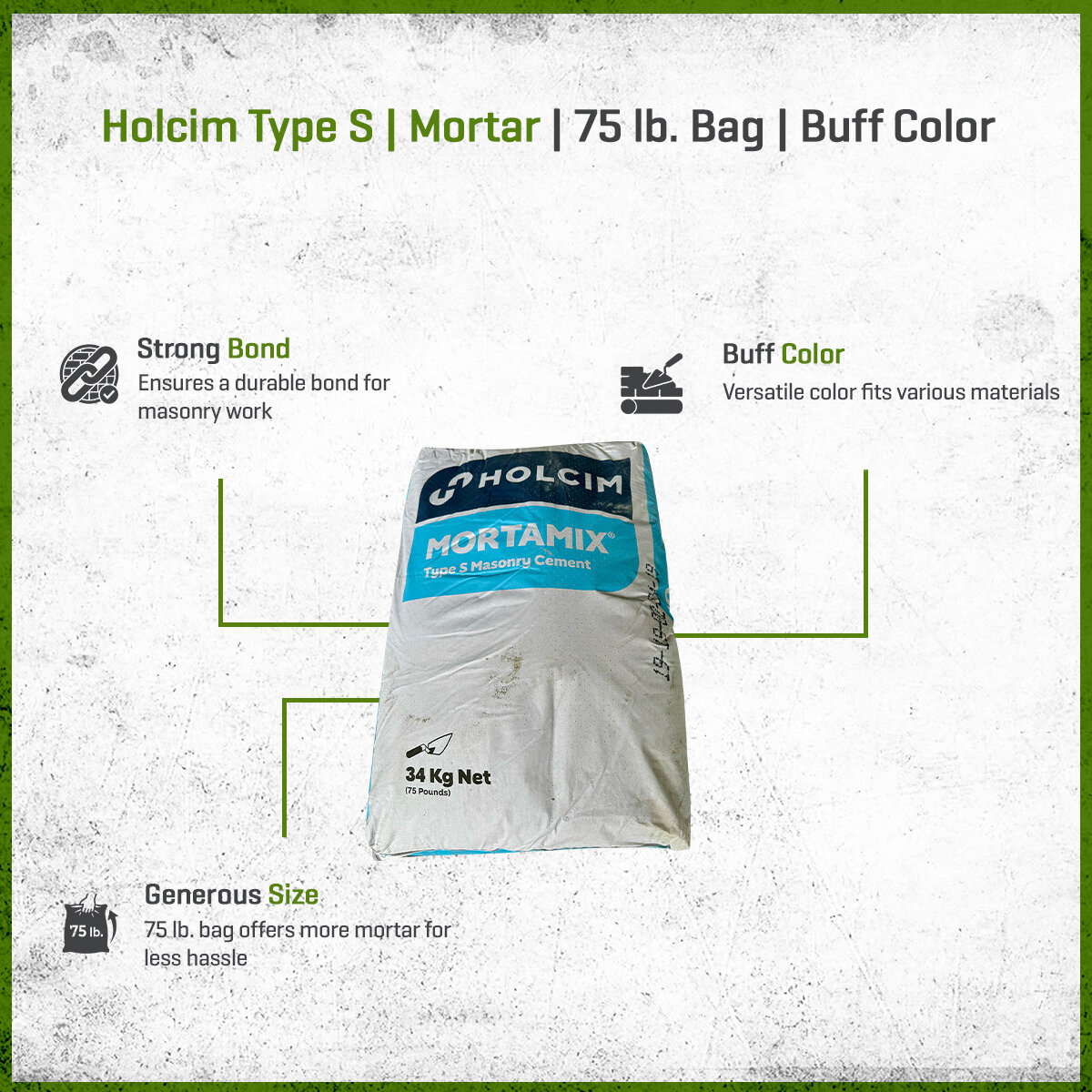 Holcim Type S Mortar Buff 75 lb. Bag | SiteOne US