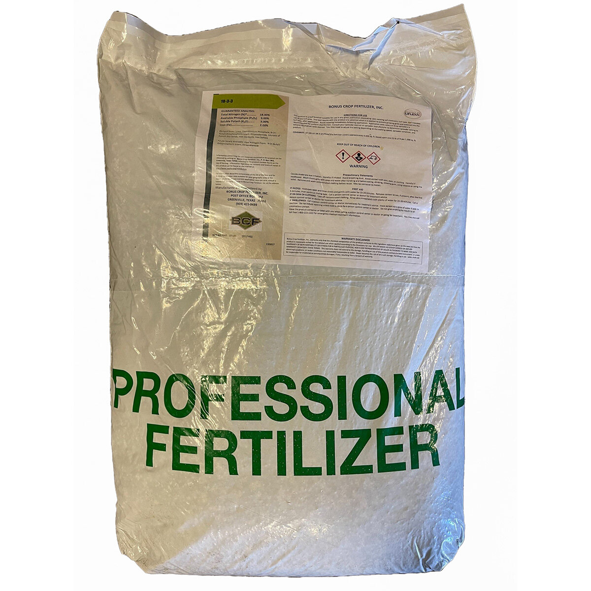 Granular Fertilizer 18-3-3 50 lb. A/C 40% Stabilized Nitrogen Bio 50 lb ...