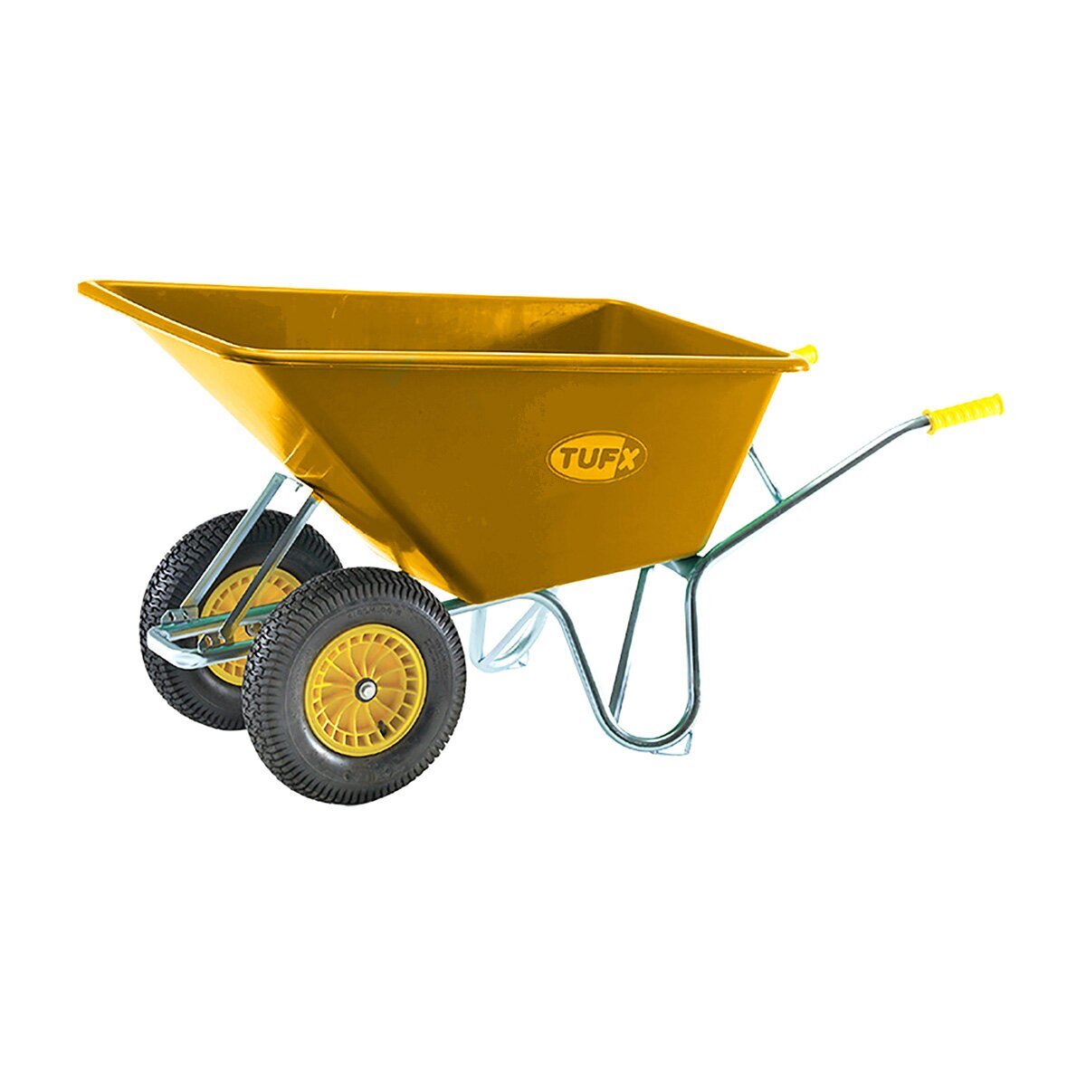 TUFX 10 cu ft. 750 lb. POLY TRAY WHEELBARROW WITH FLAT FREE ALL-TERRAIN ...