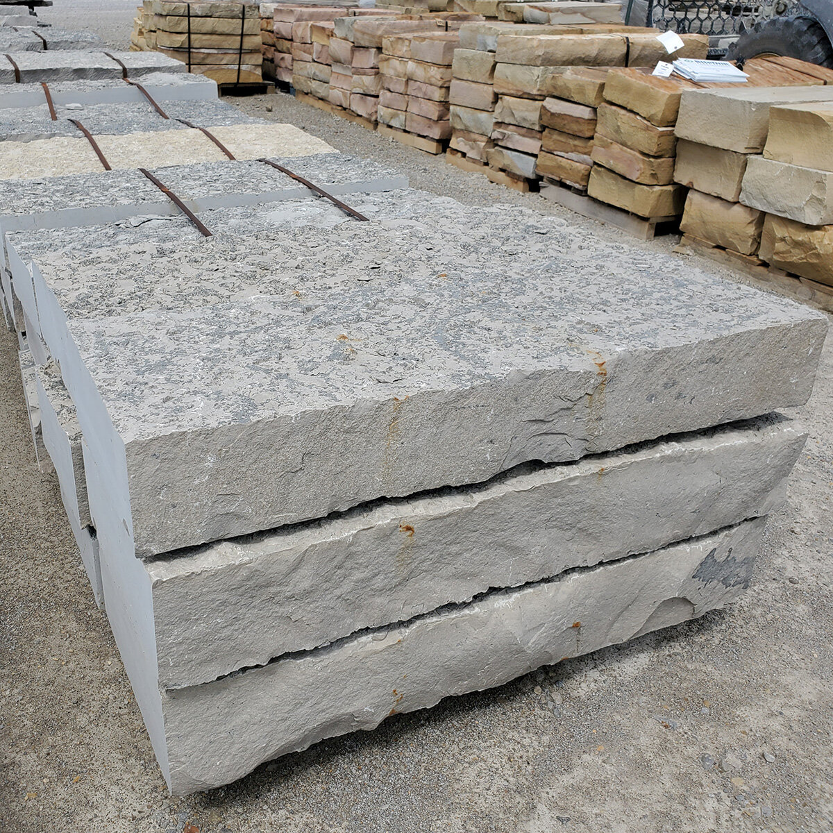 Step Lannon Grey Limestone Snapped Front 18 in. x 48 in | SiteOne