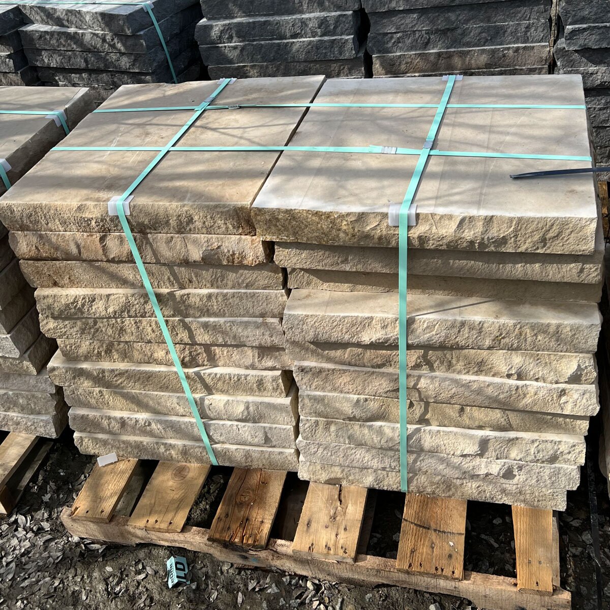Squared Lueders Buff Limestone Sawn Top and Bottom Snapped Edges 3 in ...