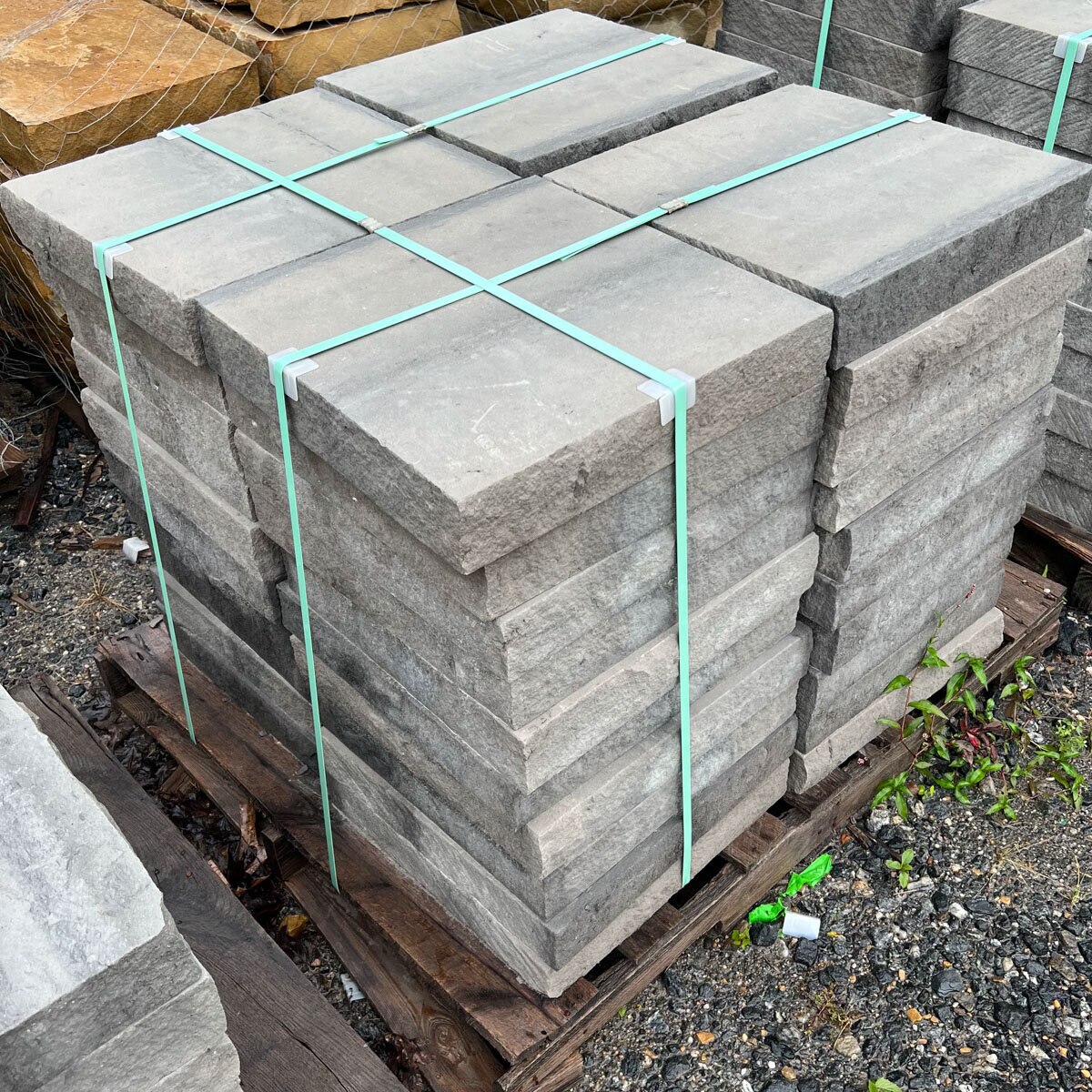 Squared Lueders Charcoal Limestone Sawn Top and Bottom Snapped Edges 3 ...