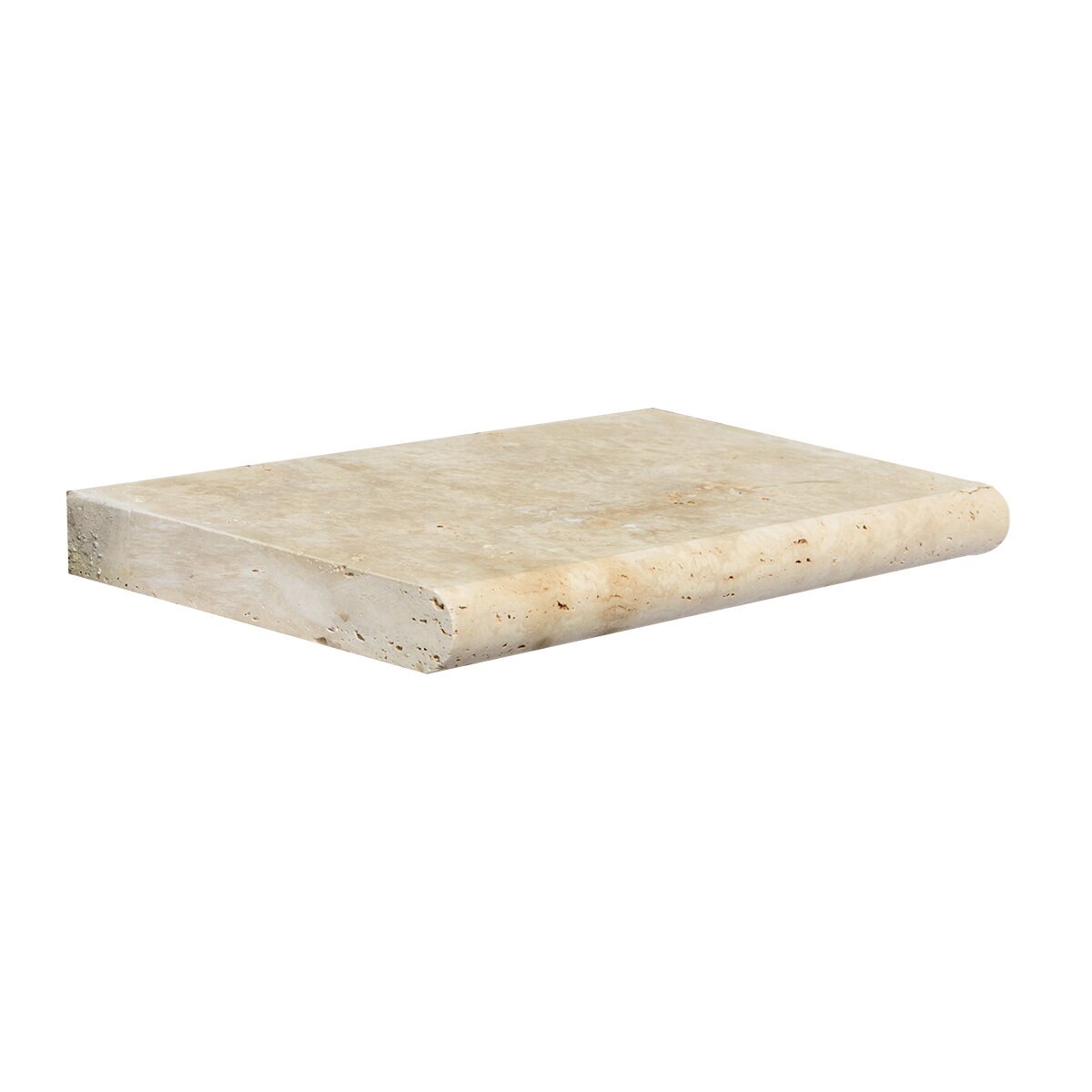 Solstice Coping Ivory Travertine Modern Edge 1 Long 2 in. x 12 in. x 24 ...