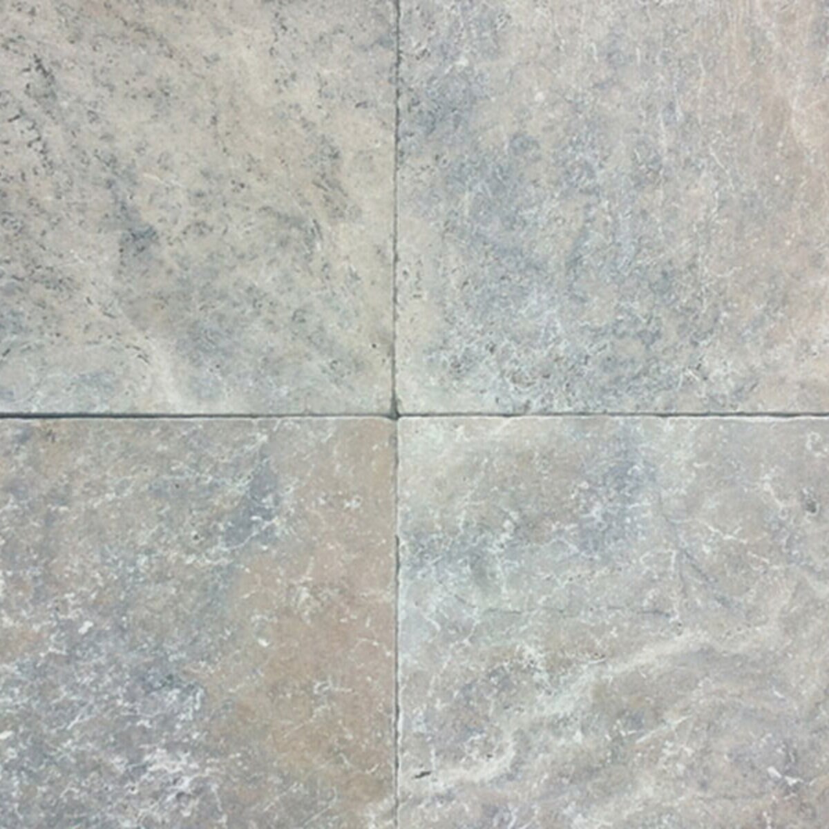 Dimensional Silver Travertine Tumbled French Pattern 1 3/16 in. (160 sq ...
