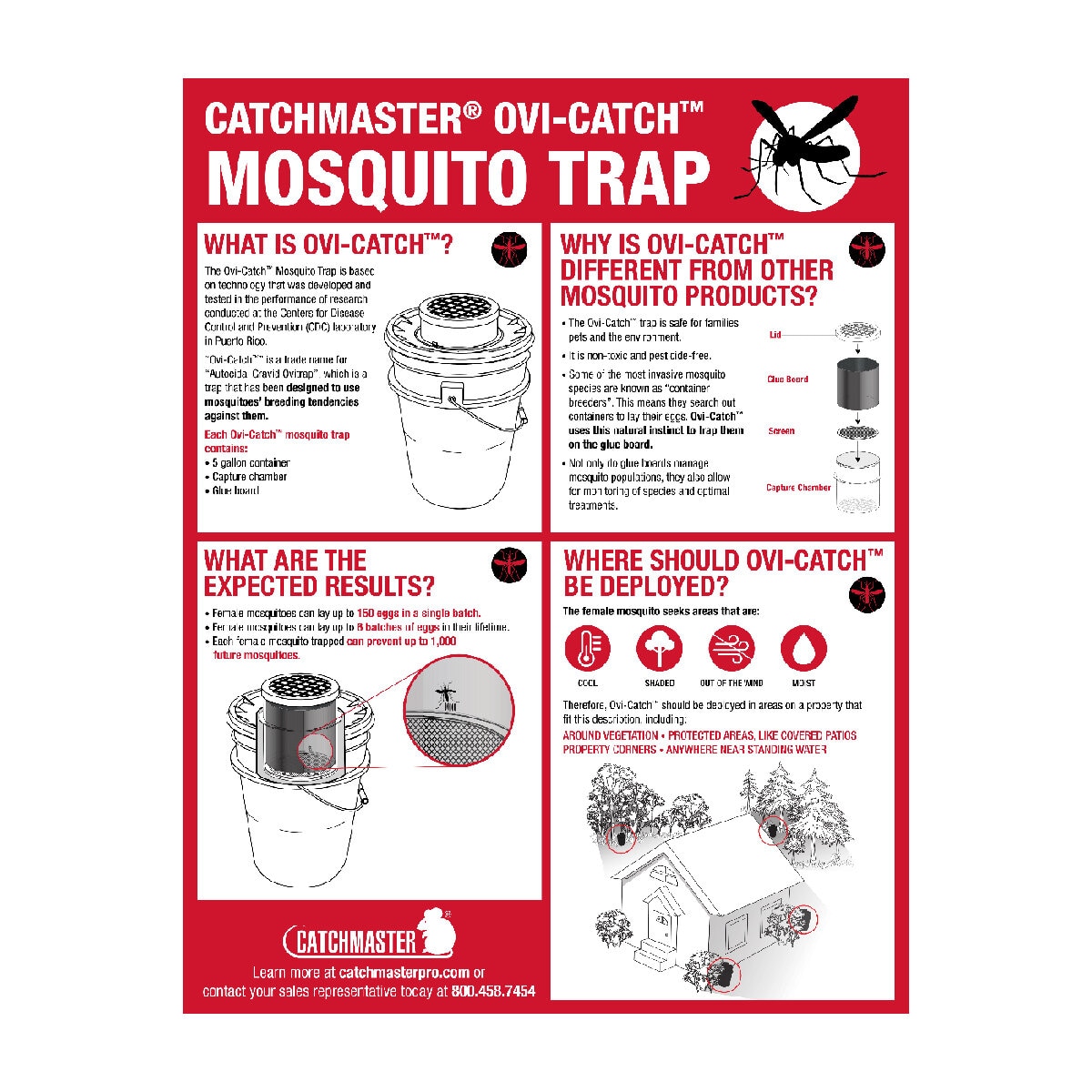 OVI-CATCH & OVI-PLANTER AGO Mosquito Trap Replacement Glue Boards (24 ...