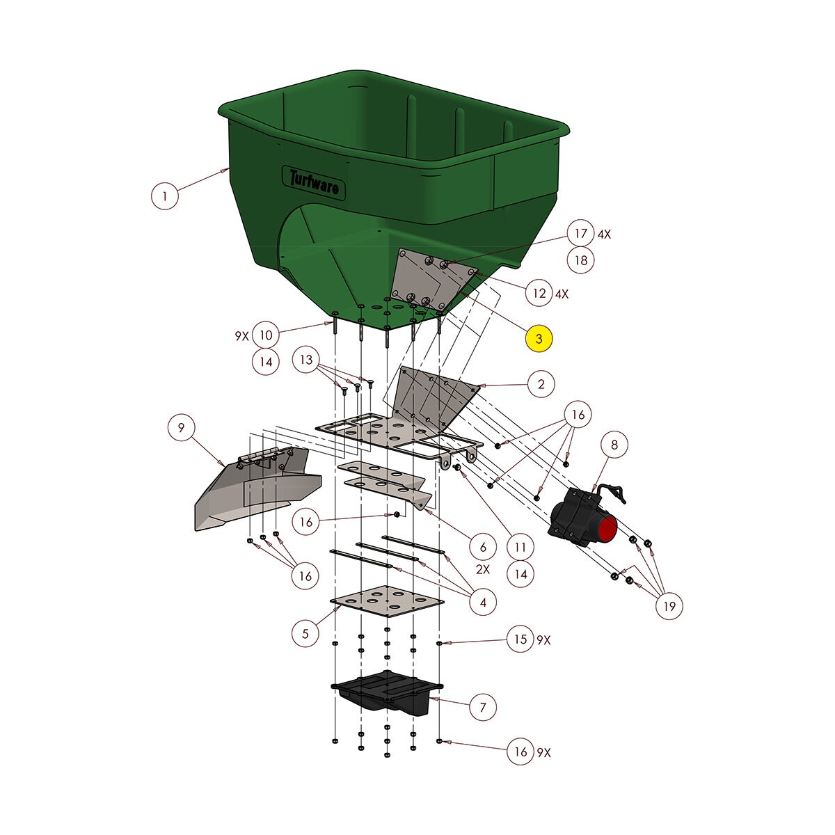 Turfware Hopper Agitator Backing Plate | SiteOne US