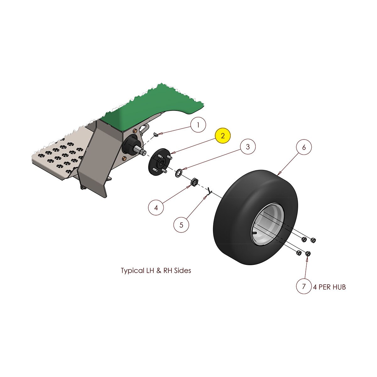 Turfware Rear Wheel with Studs Assembly | SiteOne US
