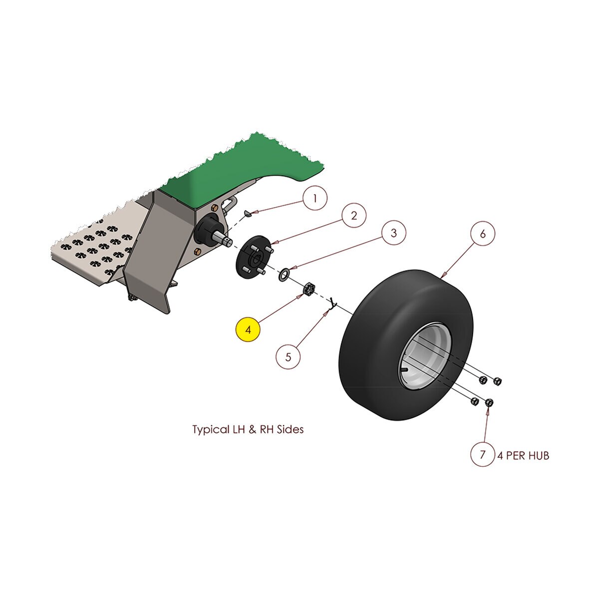 Turfware Slotted Danfoss Wheel Motor Shaft Castle Nut | SiteOne US