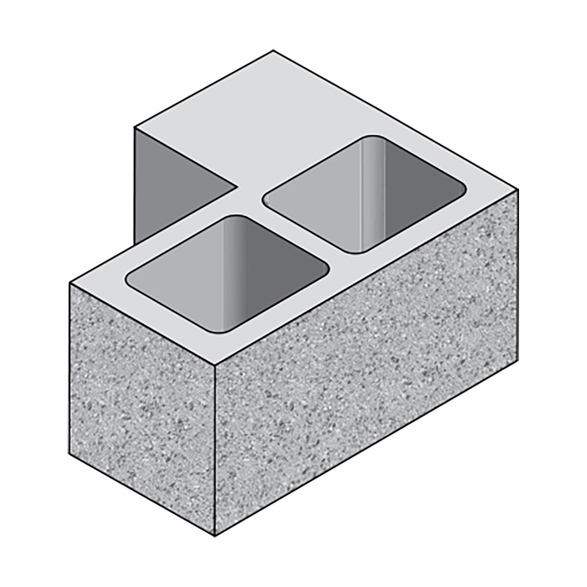 8816 Concrete Block Split Face S2F 1E Corner 625 Medium Weight Gray 8 ...