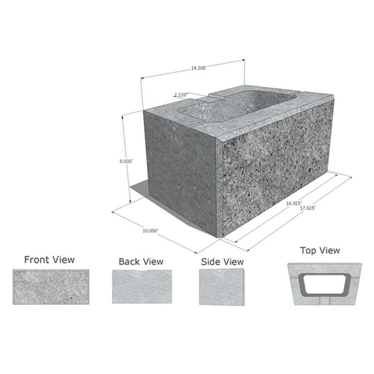 GeoStone G12 8 in. Gray 8 in. x 18 in. x 12 in. (36 pc./pallet ...