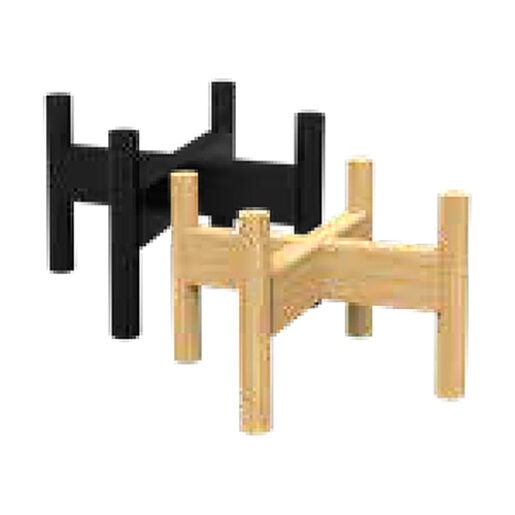 Mid Century Short Adjustable Plant Stand 8in Bamboo & Black 8 in | SiteOne