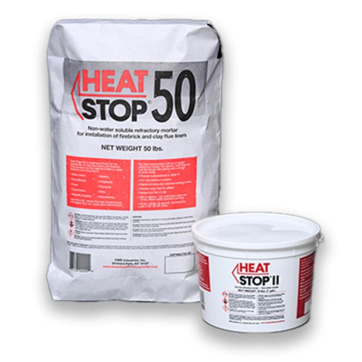 Heat Stop II Dry Refractory Mortar Indoor/Outdoor Use 10 lb. Pail ...