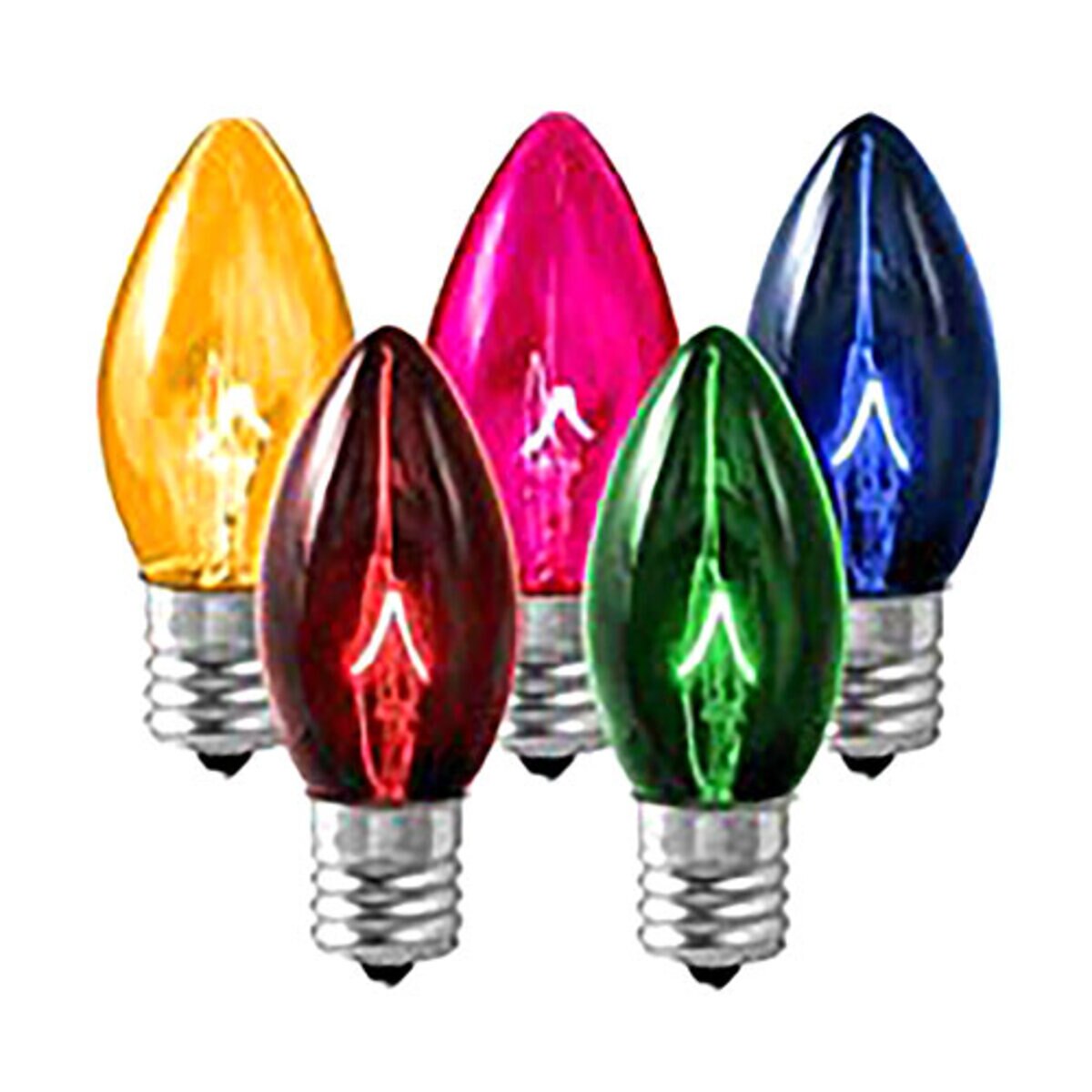 LED C9 Multi Transparent - Faceted (R/G/B/A/Y) | SiteOne