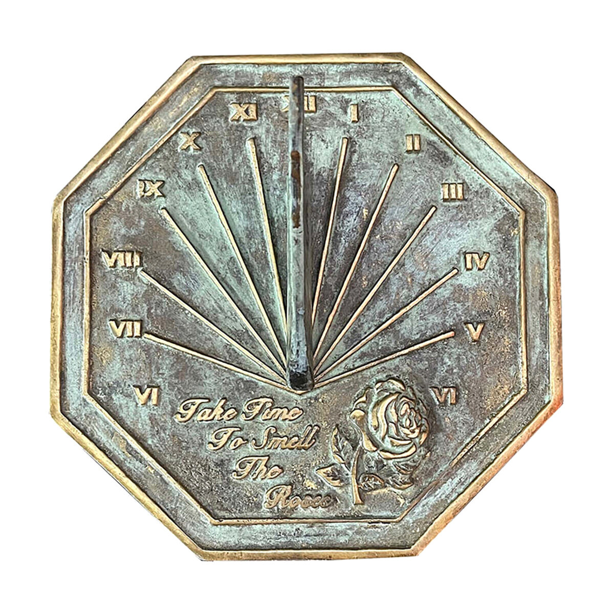 Rome Brass Rose Sundial 8.5 Inch Diameter | SiteOne