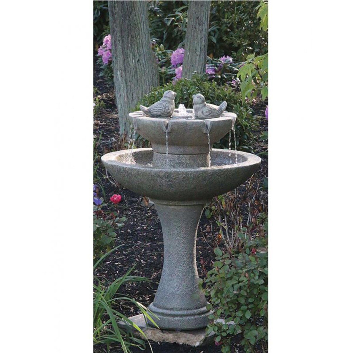 Massarelli Tranquillity Spill Fountain w/ Birds 10 in. x 23-1/2 in. x ...