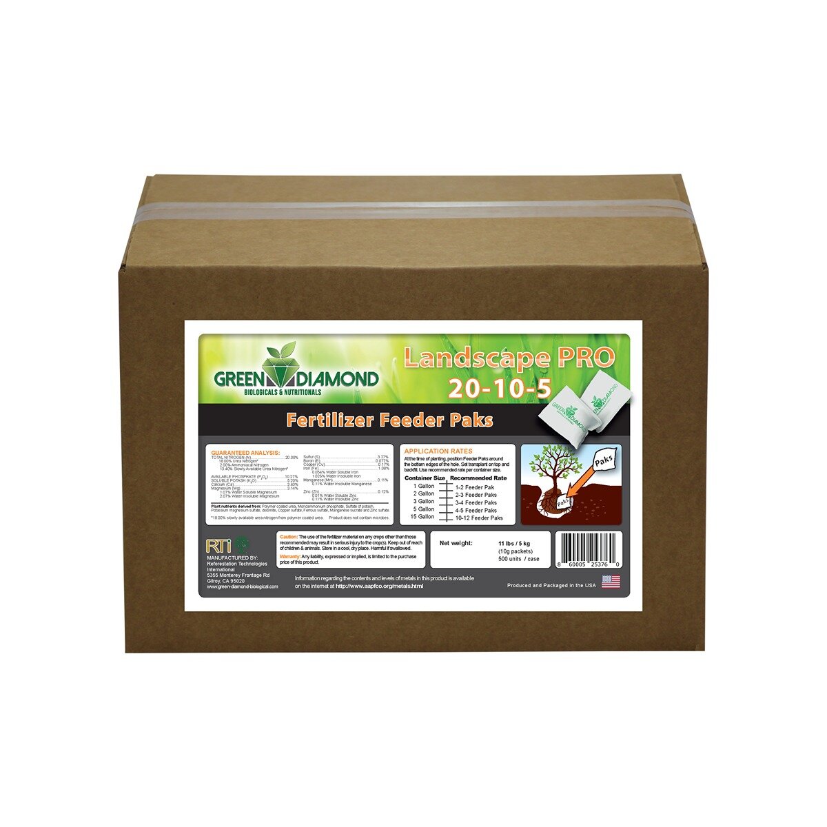 Green Diamond Landscape Pro 20-10-5 Fertilizer Packs + Micros 10 gram ...