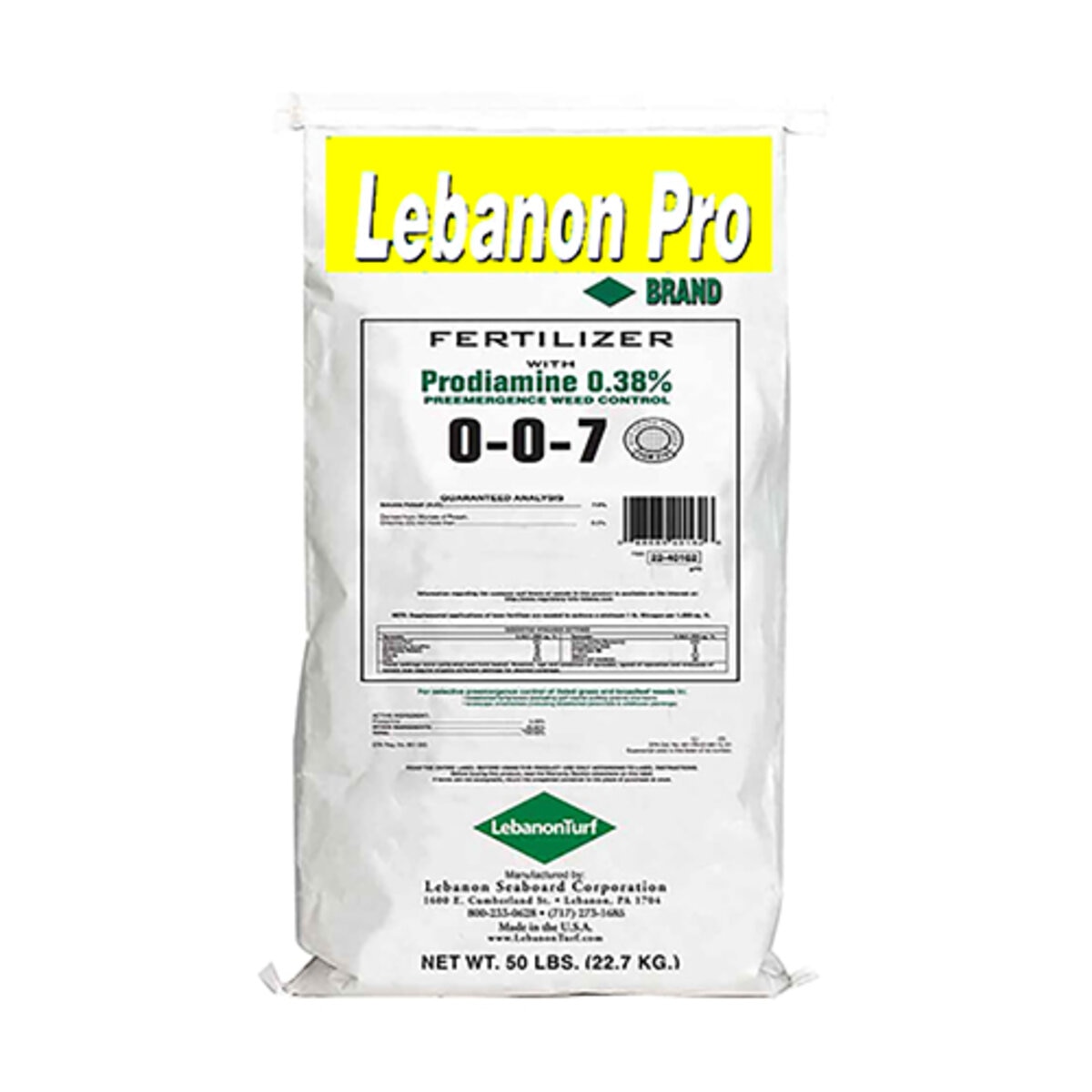 Lebanon Pro Prodiamine 0.38% 0-0-7 Pre-Emergent Plus Fertilizer 50 lb ...