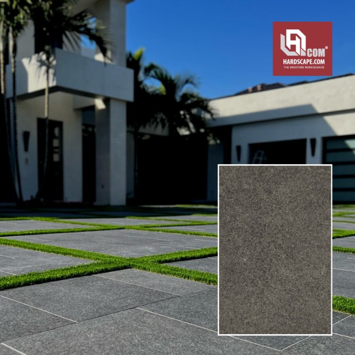 Hardscape.com Porcelain Paver Basalt Black 24 in. x 36 in. x 2 cm (288 ...