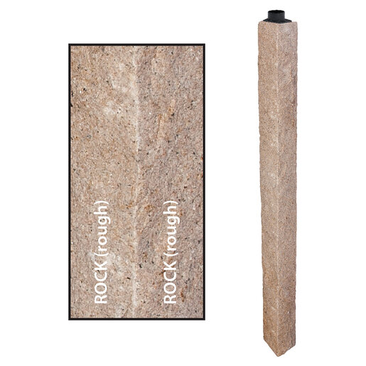 Post Golden Wheat Granite Rockfaced 4 Sides (w/ Vinyl Post Mount) 6 in ...