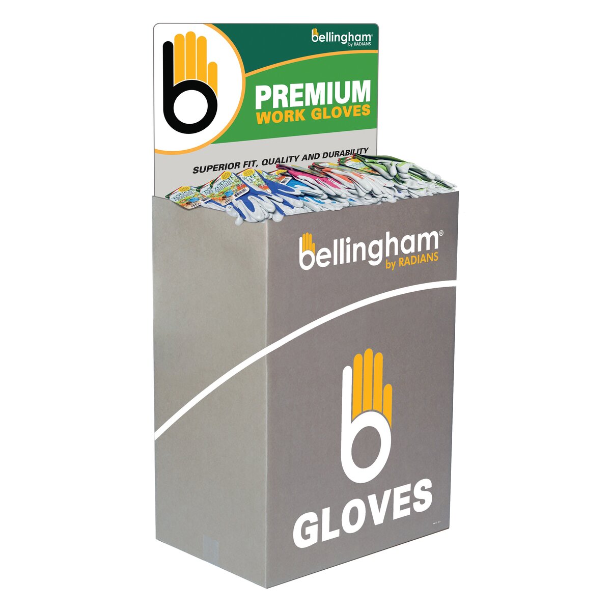 Bellingham® 96 pair Nitrile Touch Cardboard Half Dump Bin | SiteOne US
