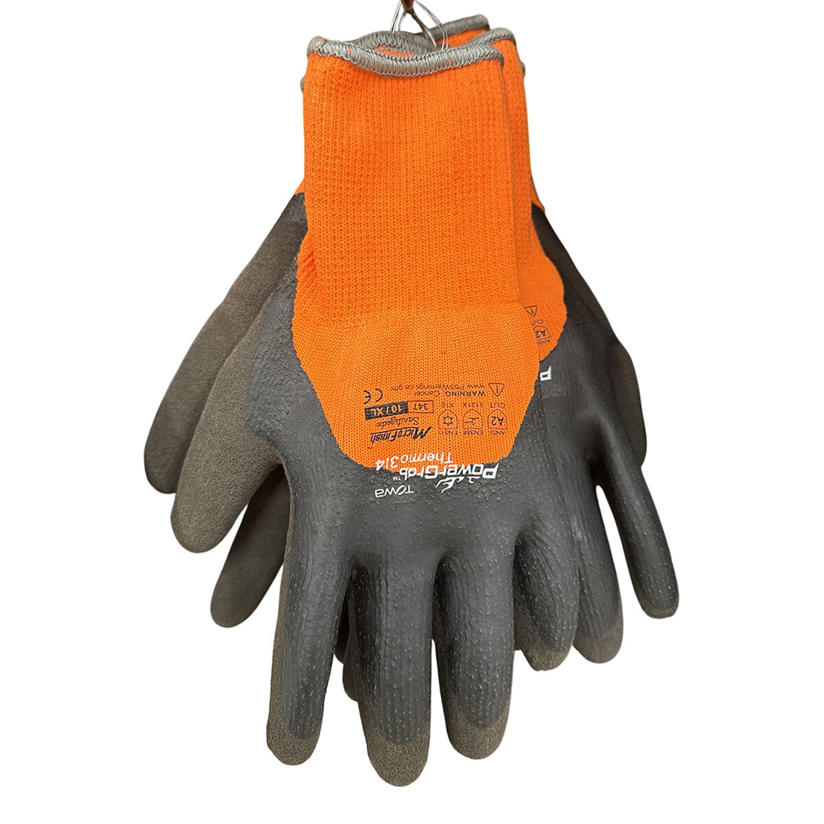 Hi-Vis Thermo power grab Glove with Latex MicroFinish Grip X-Large ...