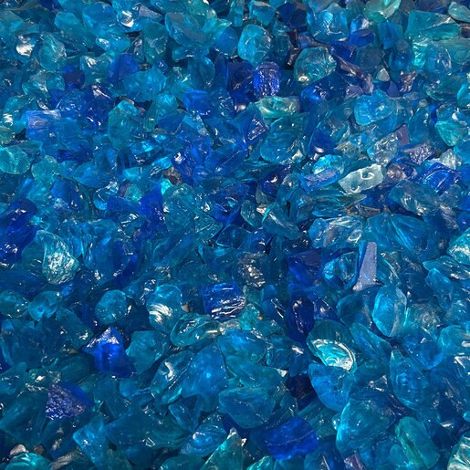 Fire Glass - Large Crystal Turquoise Chips 1/2 in. -1 in. (25 lb. Bag ...