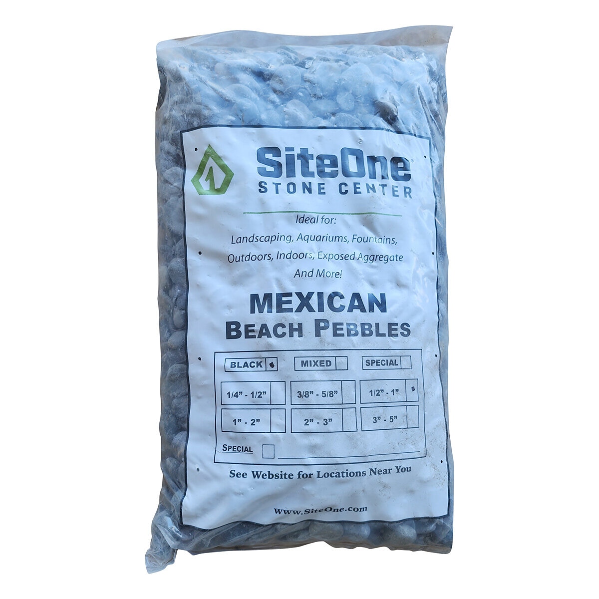 Bagged Mexican Beach Pebbles Black 1/2 - 1 in. (50 lb. Bag) | SiteOne US