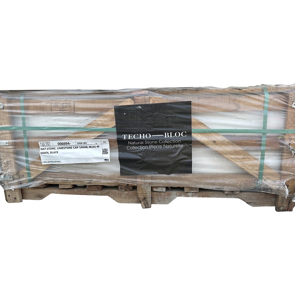 Techo-Bloc Natural Stone Limestone Cap Black 14 in. x 48 in. (20 pc ...