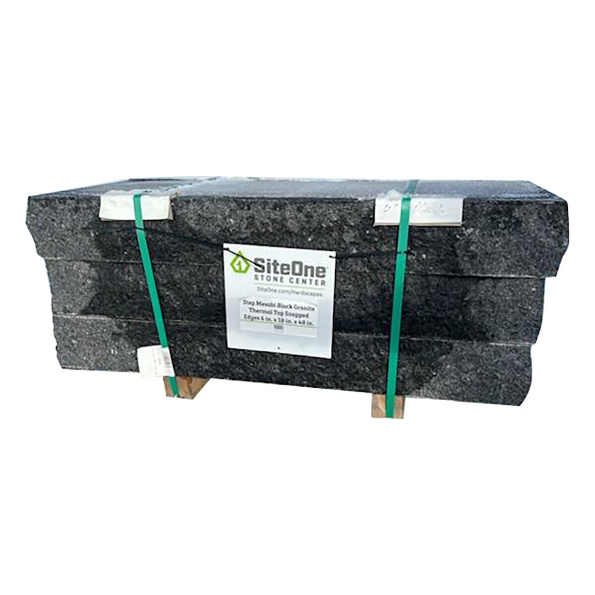 Step Mesabi Black Granite Thermal Top Snapped Edges 6 in. x 18 in. x 48 ...