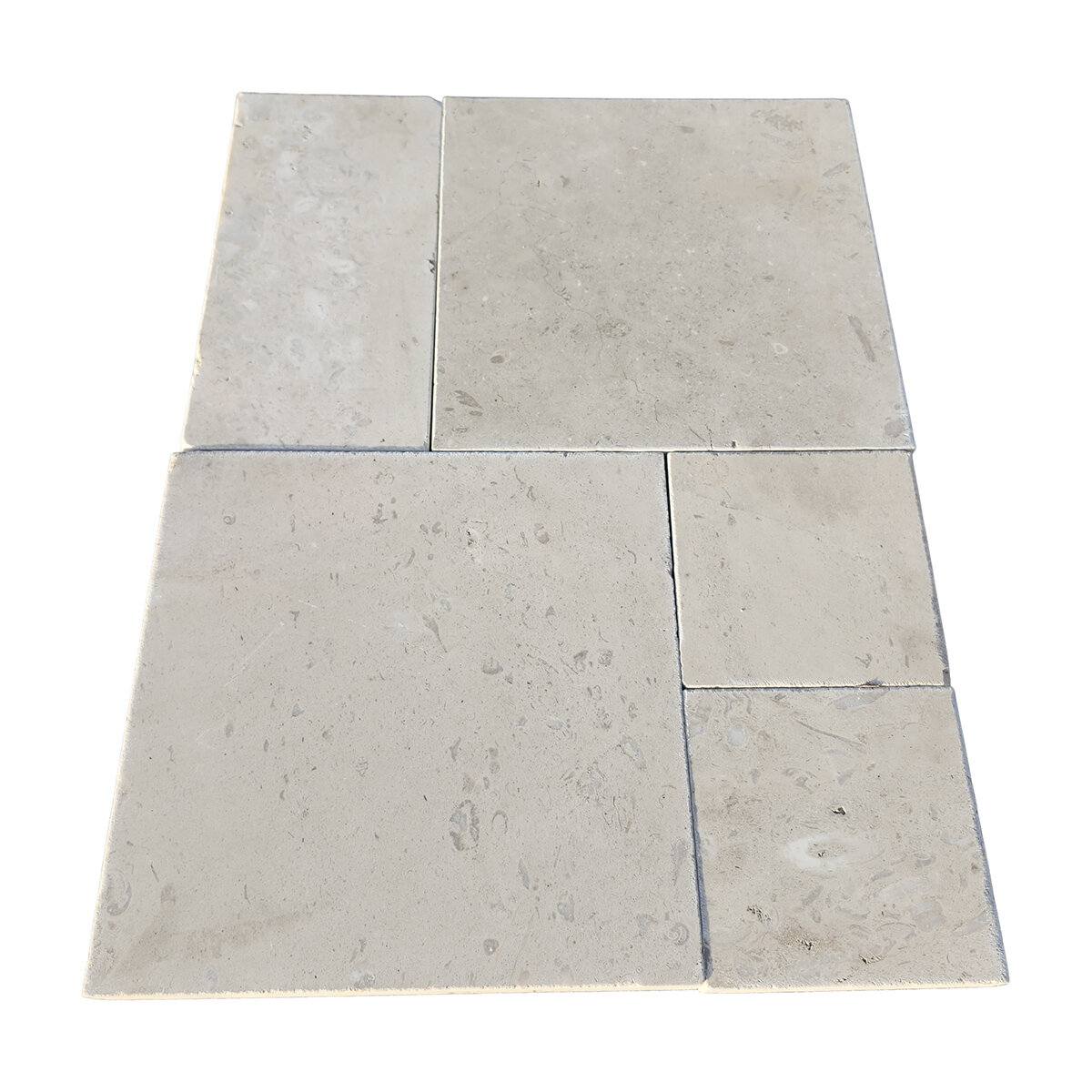 Dimensional Mexican Pearl Limestone Tumbled 3 pc. Roman Pattern 1 3/16 ...