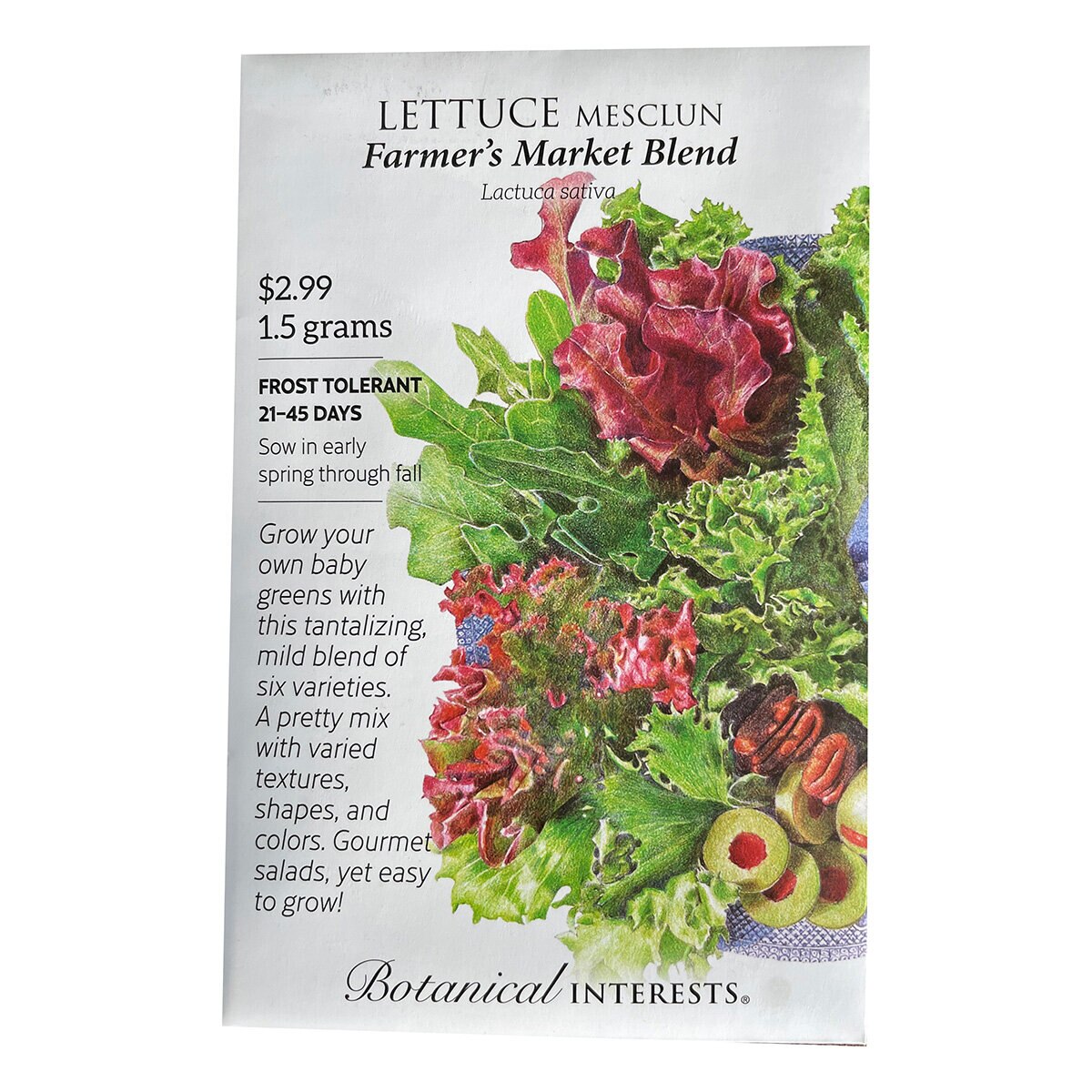 Lettuce Mesclun Vegetable Seed Farmer's Market 1.5 gm | SiteOne US