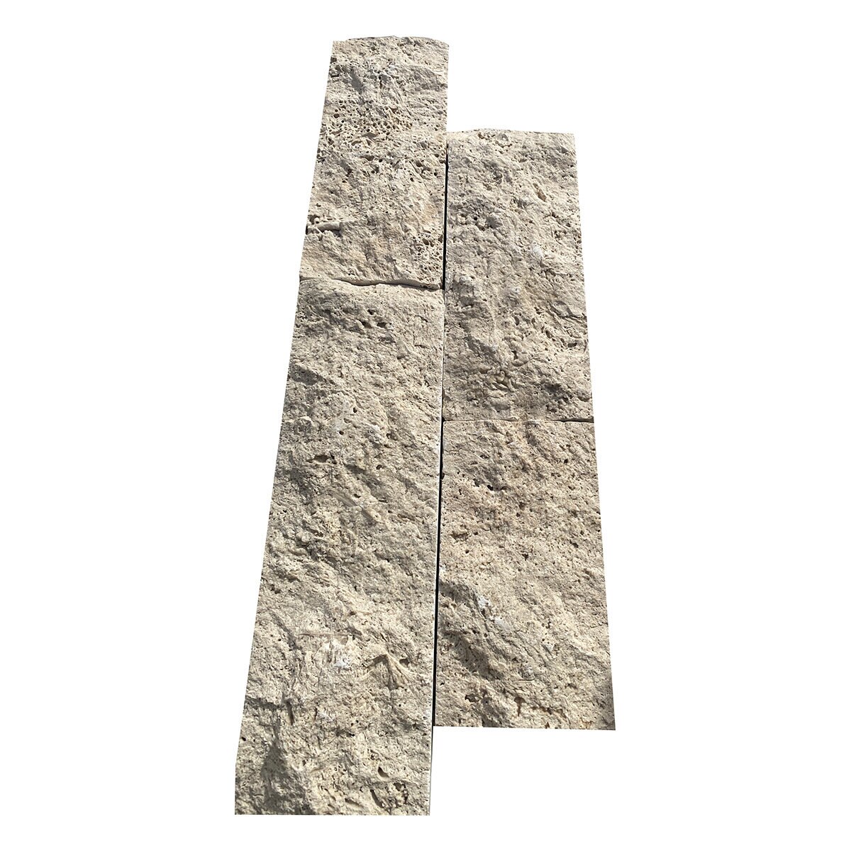 Sawn Thin Veneer Ivory Travertine Dimensional 2 in. Course Height Flats ...