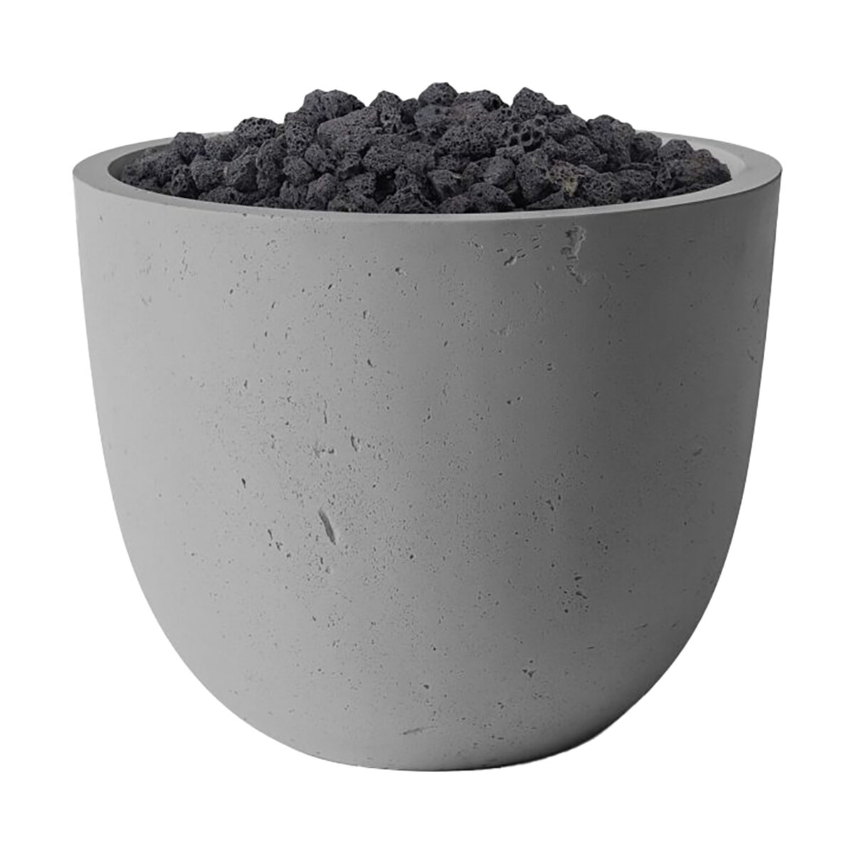 HPC Dekko Element Round Bowl Fire Pit Charcoal with Black Lava Rock 20 ...