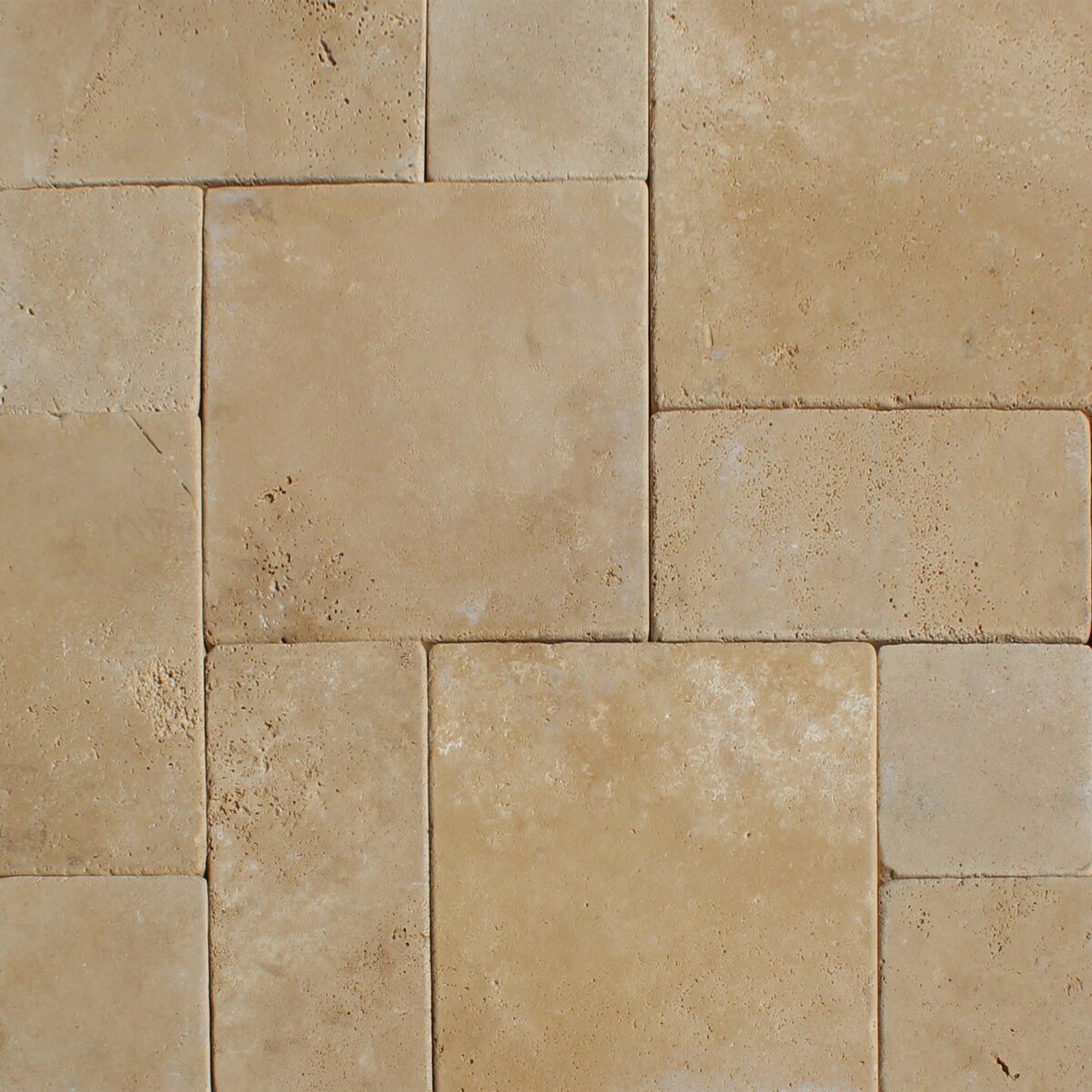 Dimensional Durango Cream Travertine Tumbled French Pattern 1 3/16 in ...