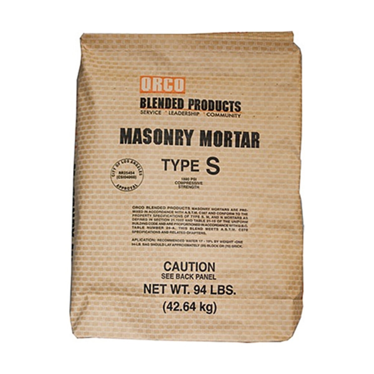 Orco OBP Type S Mortar Wheat 94 lb. Bag | SiteOne US