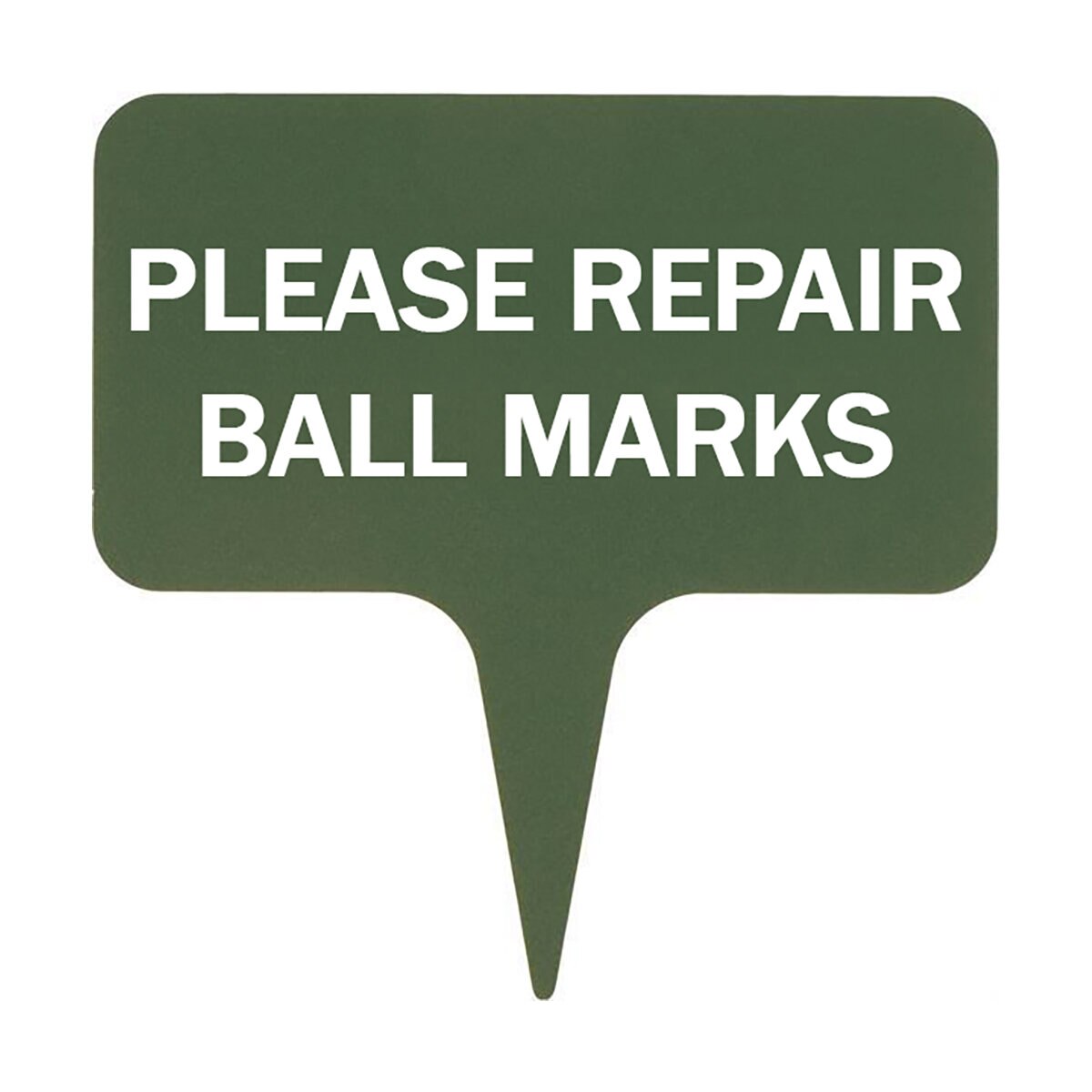 Laminate Directional Sign, Please Repair Ball Marks, Green | SiteOne US