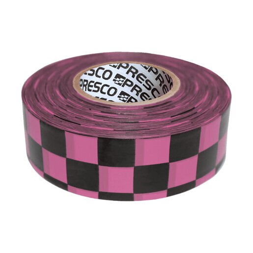 NYP Corp CHECKERED 1-3/16 in. PINK GLO/BLACK FLAGGING TAPE | SiteOne US