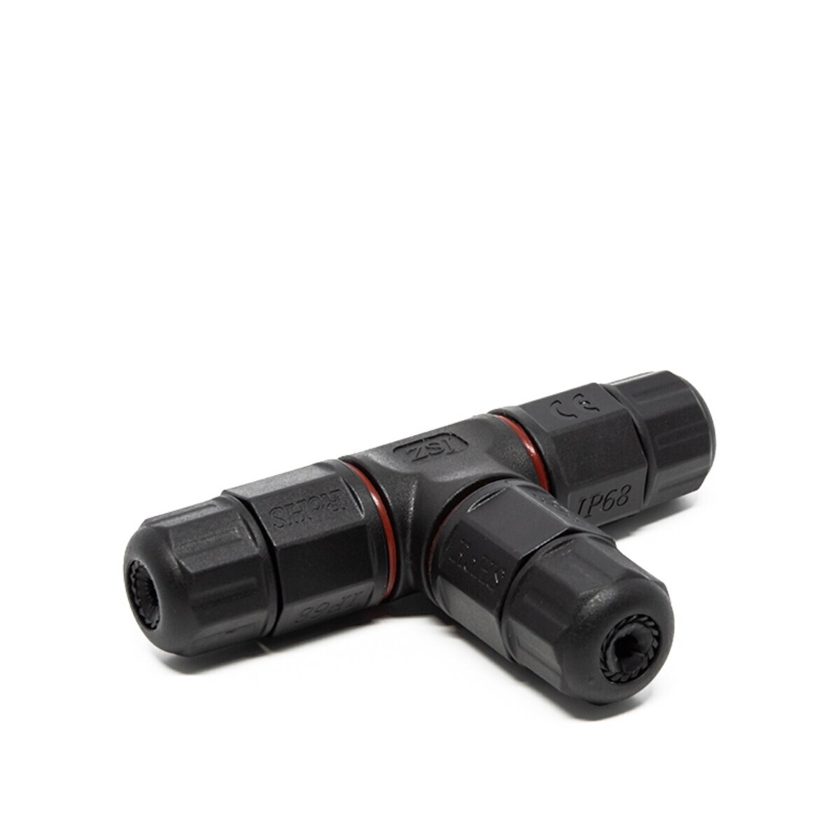 Prime Patio 3 PIN T-Shape Waterproof Round Wire Connector - Black & Red ...