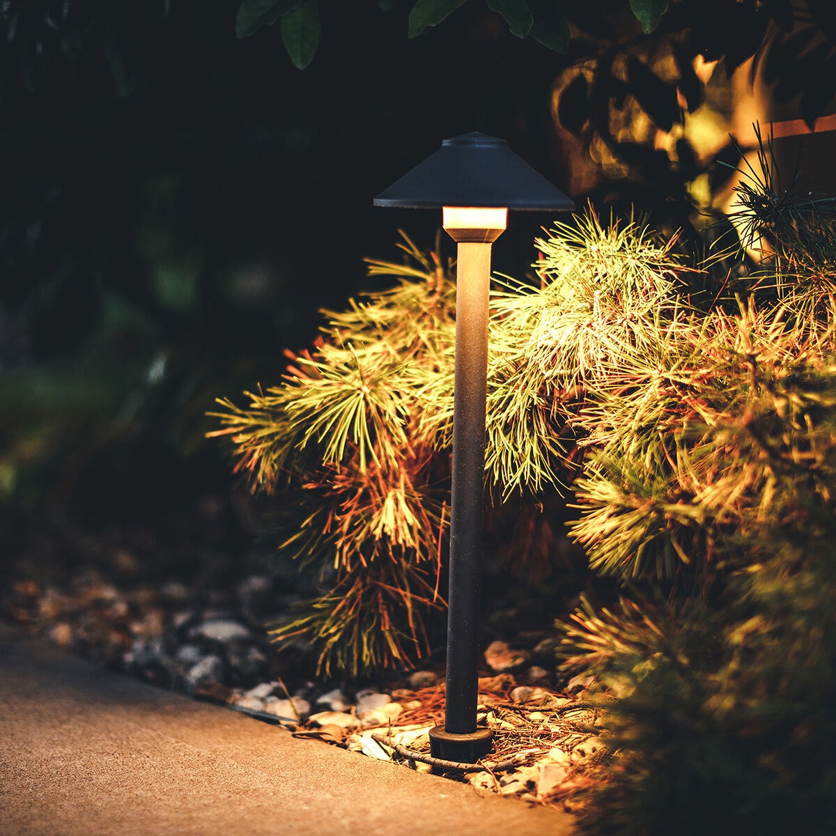 Pro-Trade PTH1 Path Light Brass Housing Antique Finish w/ 180 Lumen 2 ...