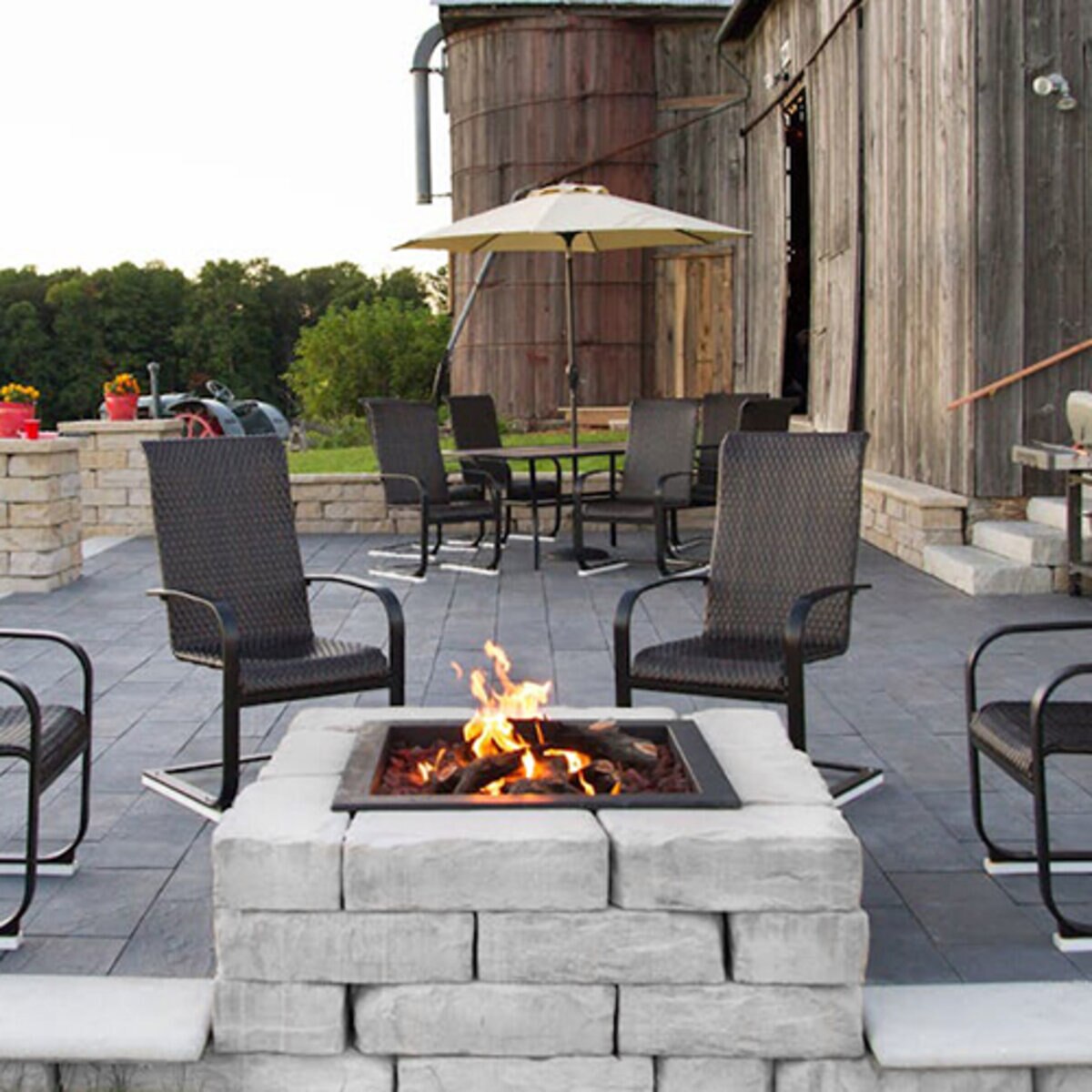 Rosetta Kodah Fire Pit Silverado Slate with Square Inse | SiteOne