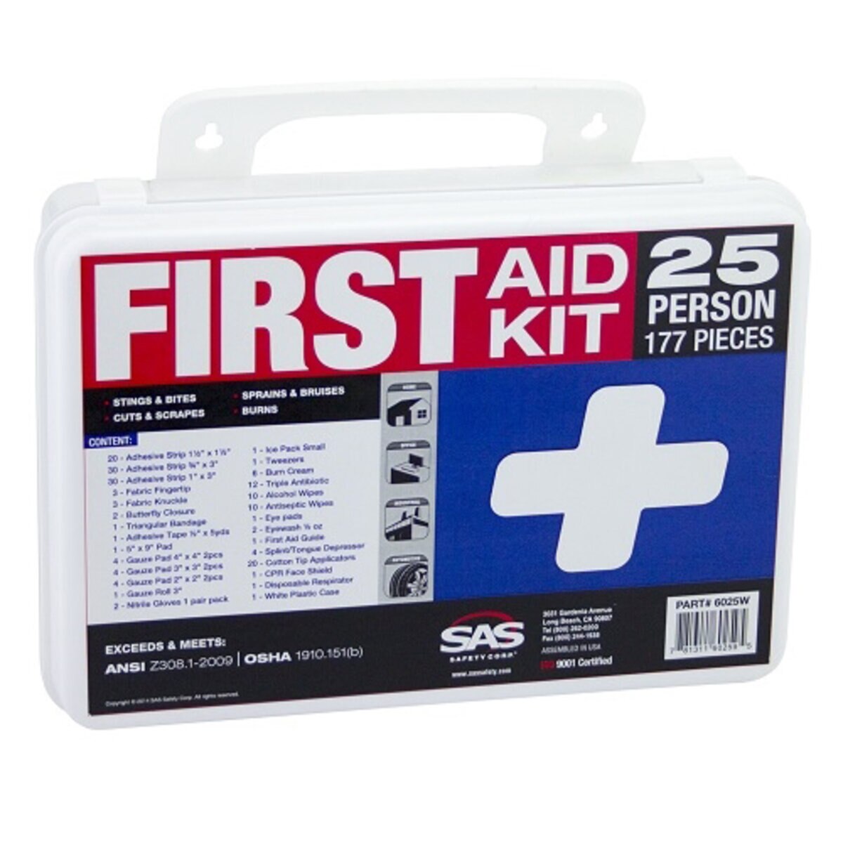 SAS 25 Person First Aid Kit Plastic Box | SiteOne US