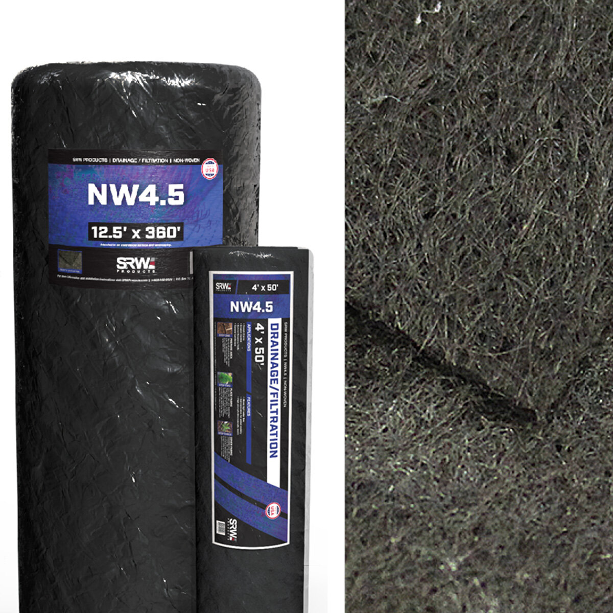SRW NW4.5 4.5 oz. Non-Woven Needle Punched Geotextile Filter Fabric 4 ...