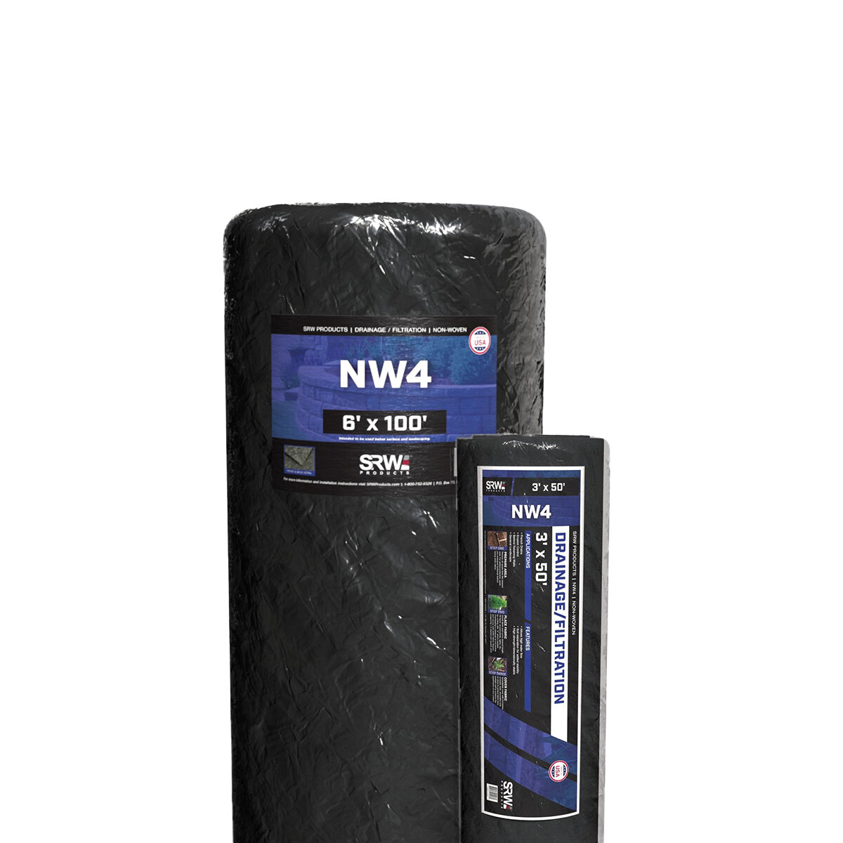 SRW NW4 4 oz. Non-Woven Needle Punched Geotextile Filter Fabric 4 ft. x ...