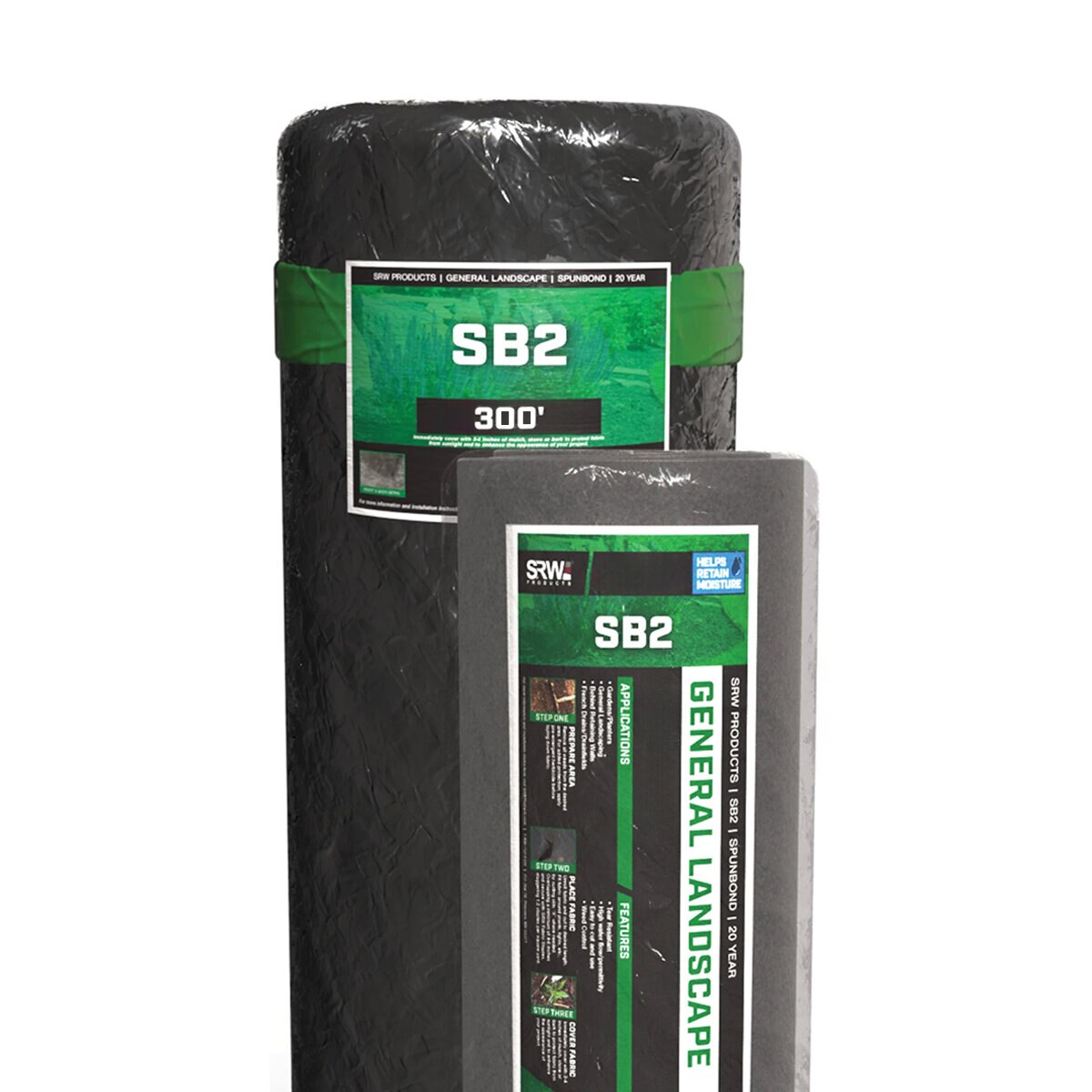 SRW SB2 2 oz. Non-Woven Spunbond Weed Barrier Fabric Black 3 ft. x 25 ...