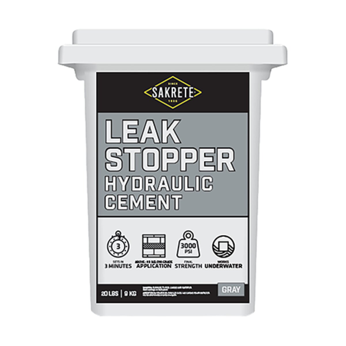 Sakrete Leak Stopper Hydraulic Cement Gray 50 lb. (36 bag/pallet ...