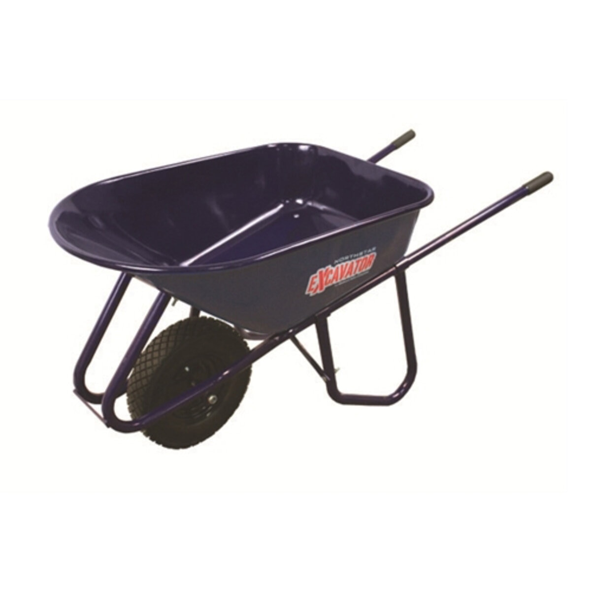 Seymour Excavator Wheelbarrow 6 cu. ft. Steel Tray Flat-Free Knobby ...